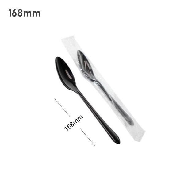 Premium Black PS Plastic Spoon Film Wrap 1000/ctn | KASAPAK